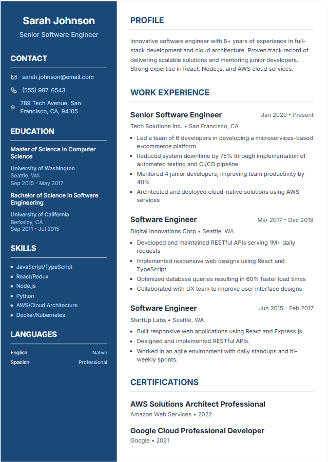 QuickResumeBuild | Professional Resume Builder